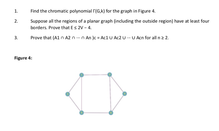 Solved 1. Find the chromatic polynomial r(G,k) for the graph | Chegg.com