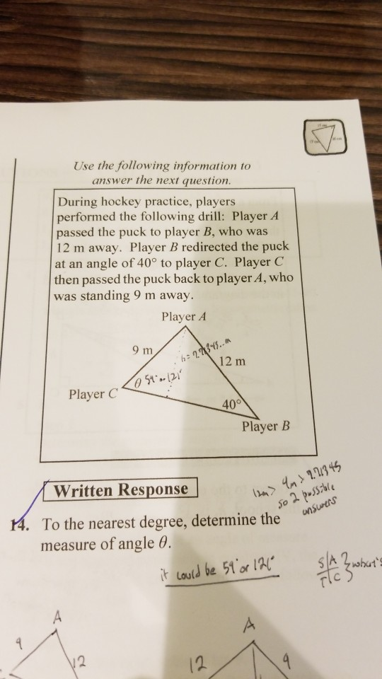 Solved on the answer sheet, it only gives 59 degrees as the | Chegg.com