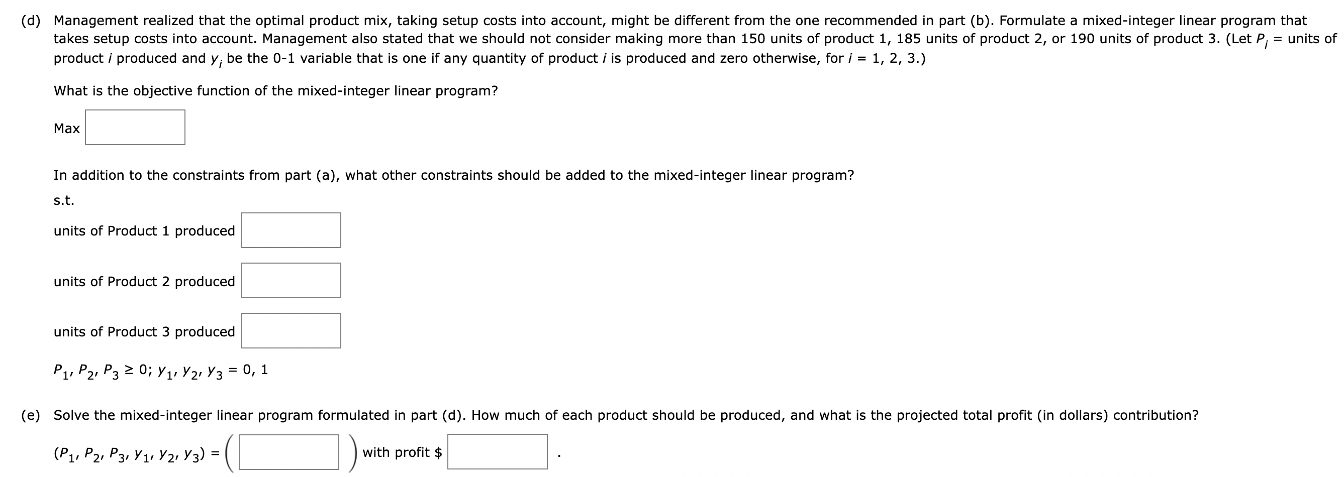 Solved product 2 , and $29 for product 3. (a) Formulate a | Chegg.com