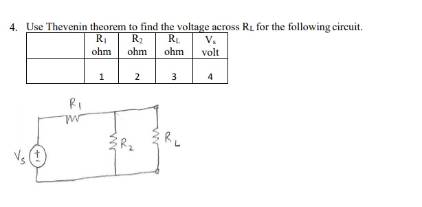Solved 4. Use Thevenin theorem to find the voltage across RL | Chegg.com