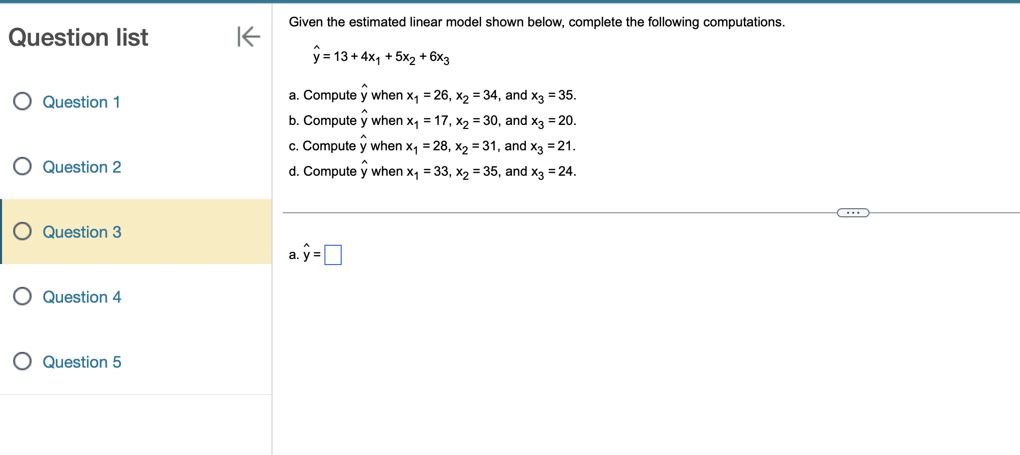 Solved Question listQuestion 1Question 2Question 3Question | Chegg.com