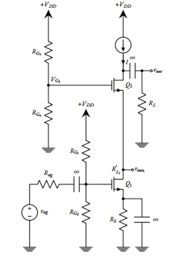 Solved Analyze the following cascode circuit using the | Chegg.com