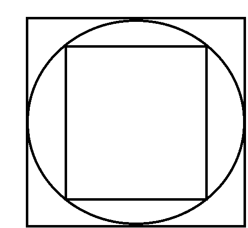 Solved The circle is tangent to the outer square and touches | Chegg.com