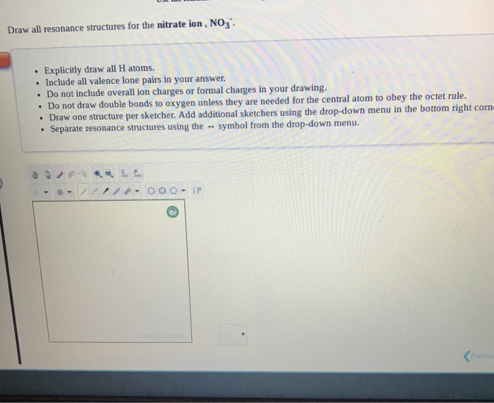 Solved Draw all resonance structures for the nitrate ion, | Chegg.com