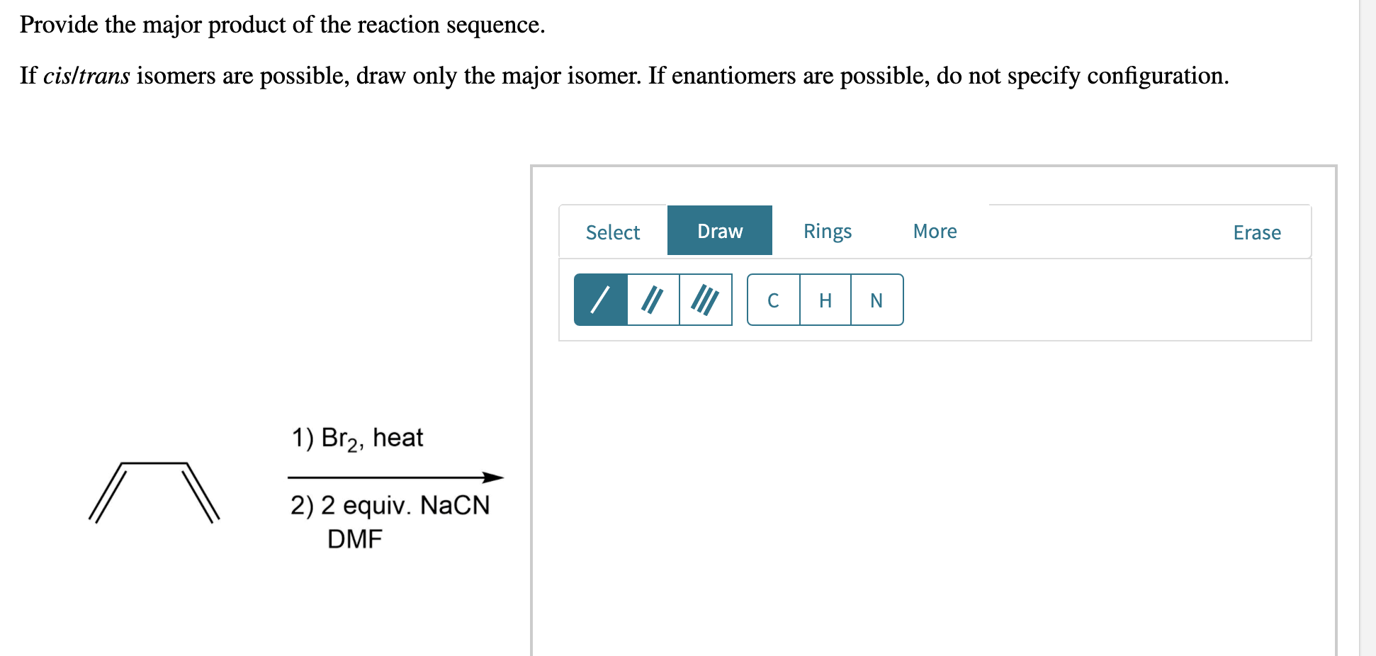 Solved Provide the major product of the reaction sequence. | Chegg.com