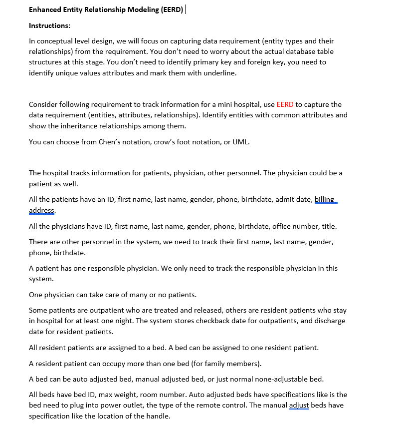 Solved Enhanced Entity Relationship Modeling (EERD) | Chegg.com