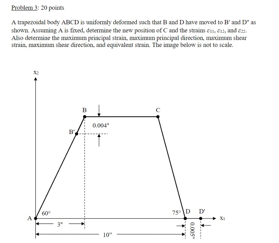 Solved Problem 3: 20 points A trapezoidal body ABCD is | Chegg.com