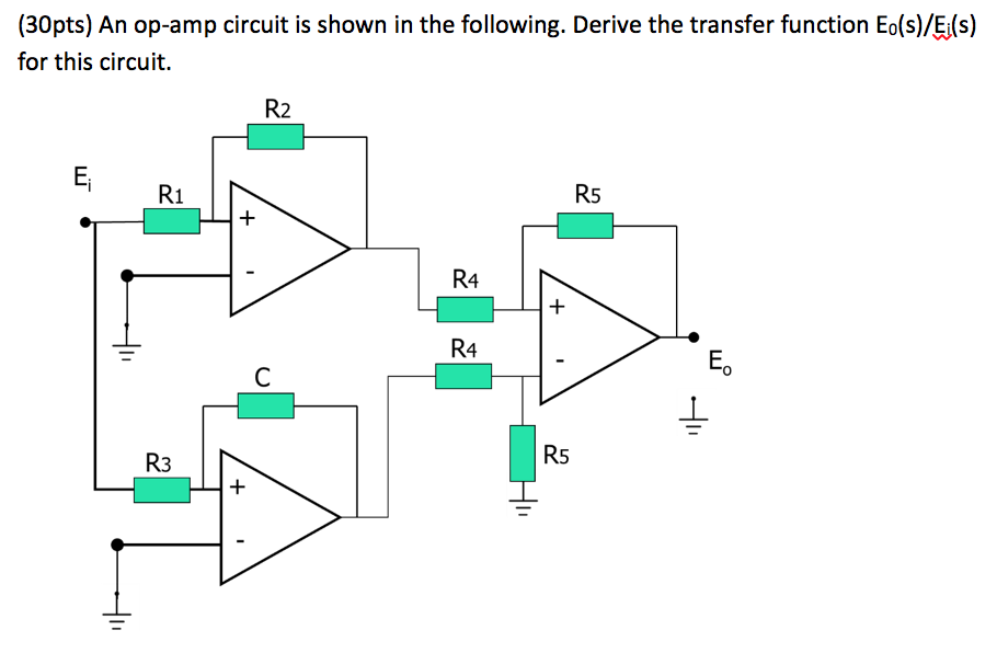 Solved (30pts) An op-amp circuit is shown in the following. | Chegg.com