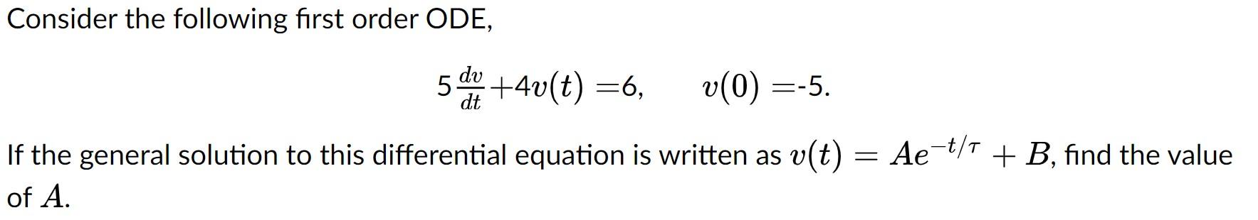 Solved Consider the following first order ODE, | Chegg.com