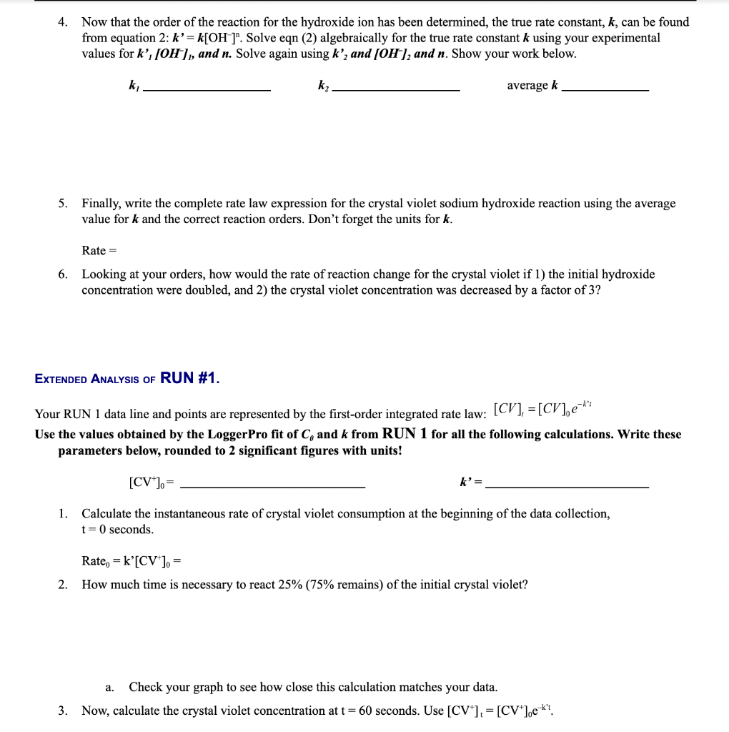 Solved OBJECTIVES: OBSERVATION OF THE REACTION KINETICS | Chegg.com