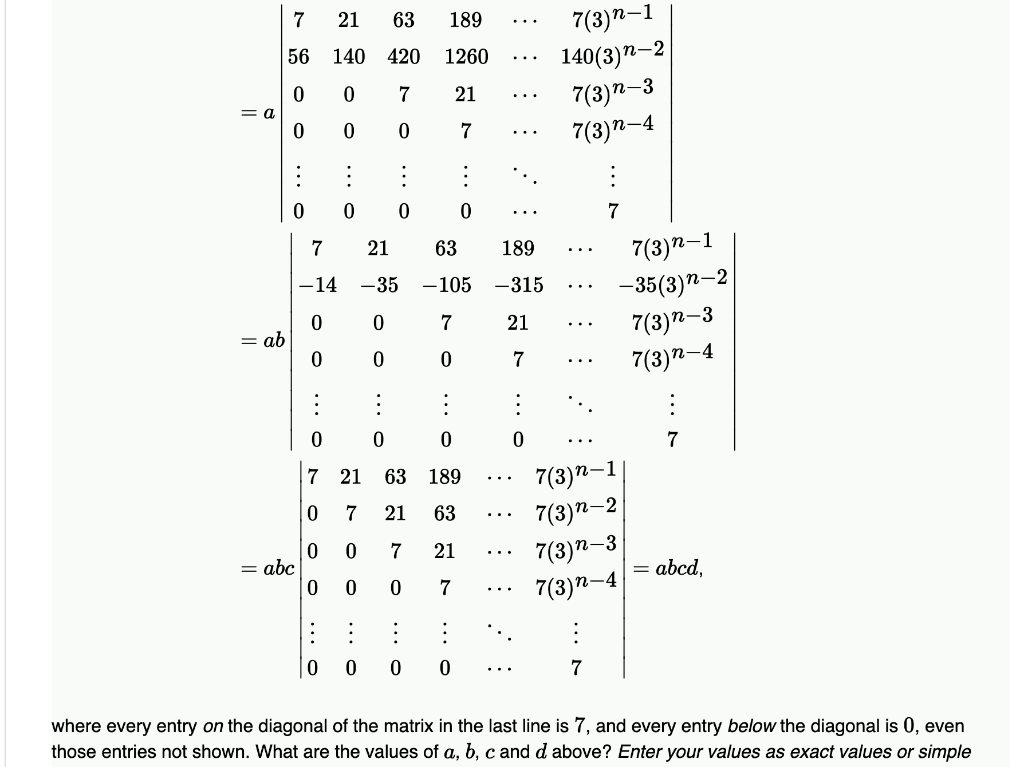 Solved Consider the n×n matrix U given by | Chegg.com