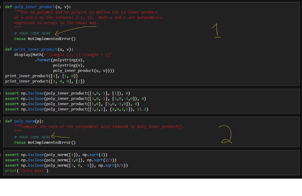 Two questions in PYTHON: 1. Use np.polymul and | Chegg.com