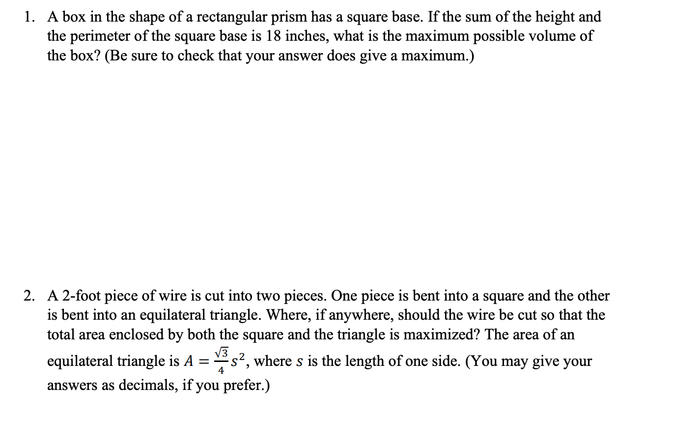 Solved 1. A box in the shape of a rectangular prism has a | Chegg.com
