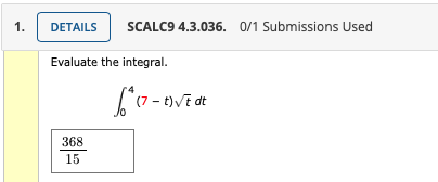 Solved 2. DETAILS SCALC9 4.2.026. 0/1 Submissions Used | Chegg.com