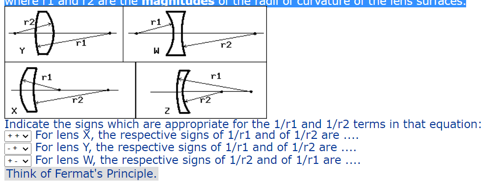 Solved The figure illustrates a number of optical lenses | Chegg.com