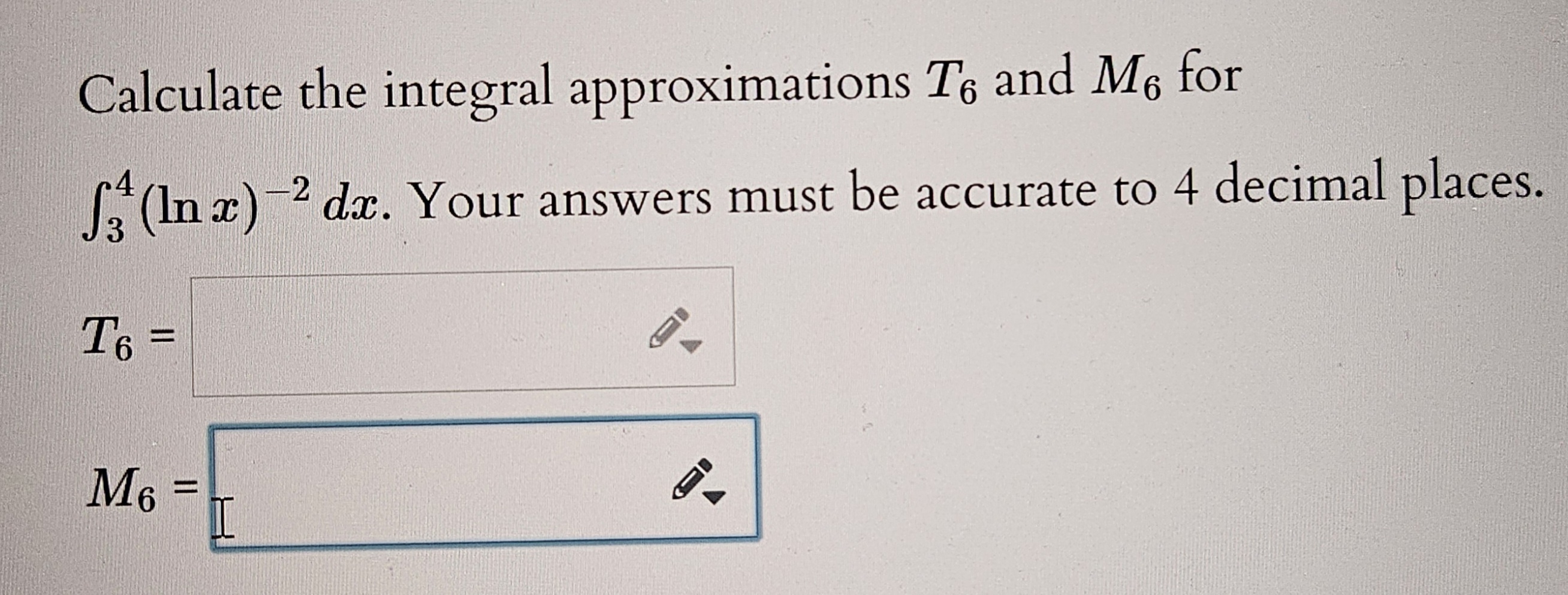 Solved Calculate the integral approximations T6 ﻿and M6 | Chegg.com
