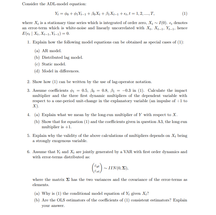 Solved Consider the ADL-model | Chegg.com