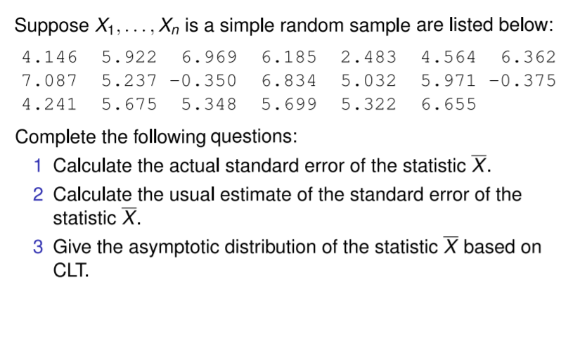 Solved Suppose X1, ..., Xn is a simple random sample are | Chegg.com