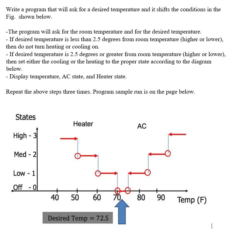 Solved Write a program that will ask for a desired | Chegg.com