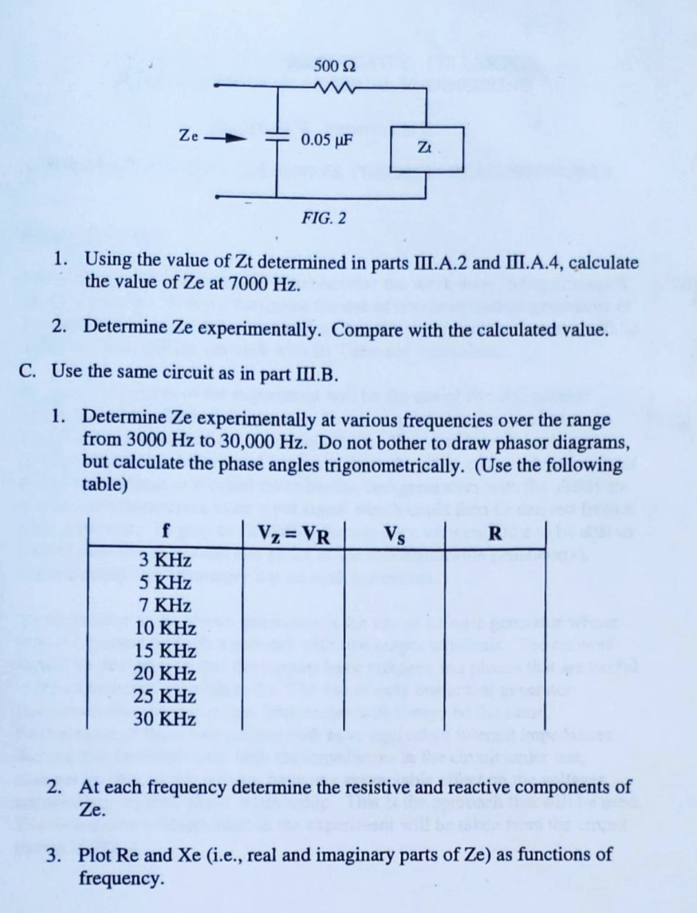 Solved + VR - R + + Vz Vs Z FIG. 1 For each individual | Chegg.com
