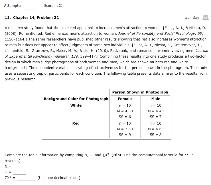 Solved: Attempts Score: 21 11. Chapter 14, Problem 22 Aa A... | Chegg.com