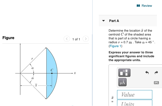 Solved Review Part A Figure 1 of 1 Determine the location of | Chegg.com