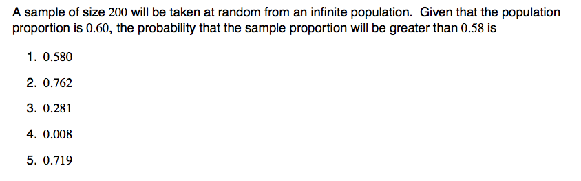 Solved A sample of size 200 will be taken at random from an | Chegg.com