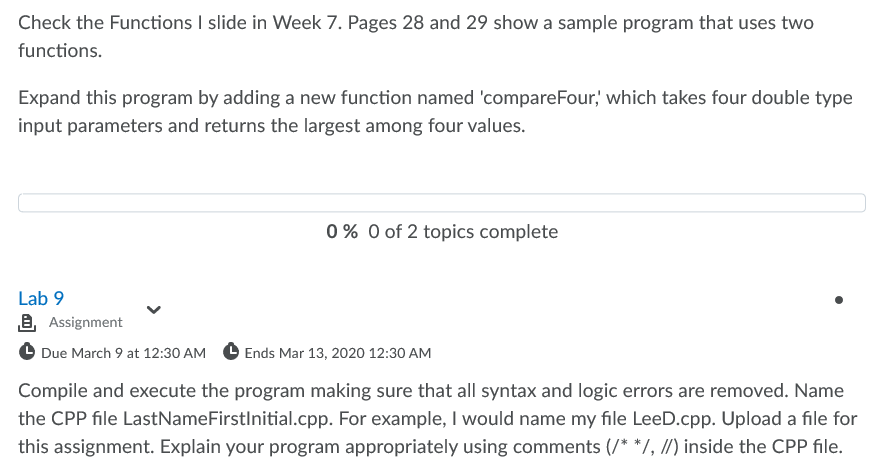 Solved Function Prototype (continued) //Program: Largest of | Chegg.com