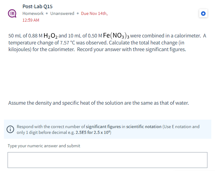Solved Post-Lab Q15 Homework - Unanswered - Due Nov 14th, | Chegg.com