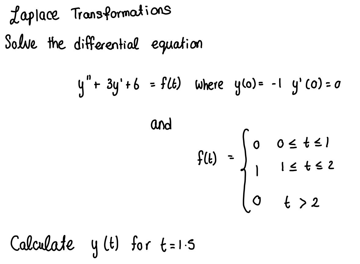 Solved Laplace Transformations Solve the differential | Chegg.com