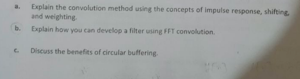 Solved a. Explain the convolution method using the concepts | Chegg.com