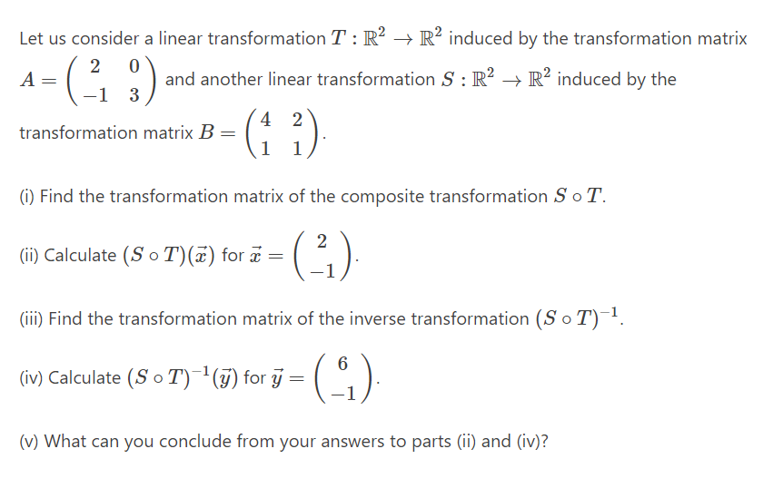 Solved Let us consider a linear transformation T:R2→R2 | Chegg.com
