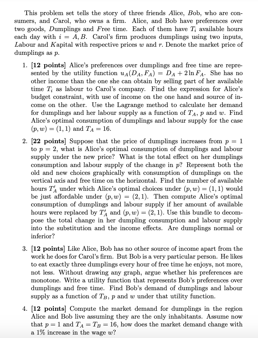 This problem set tells the story of three friends | Chegg.com