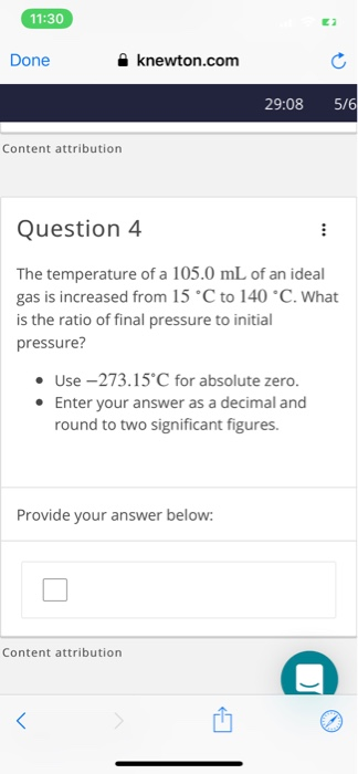 Solved 11:30 Done e knewton.com 29:08 5/6 Content | Chegg.com