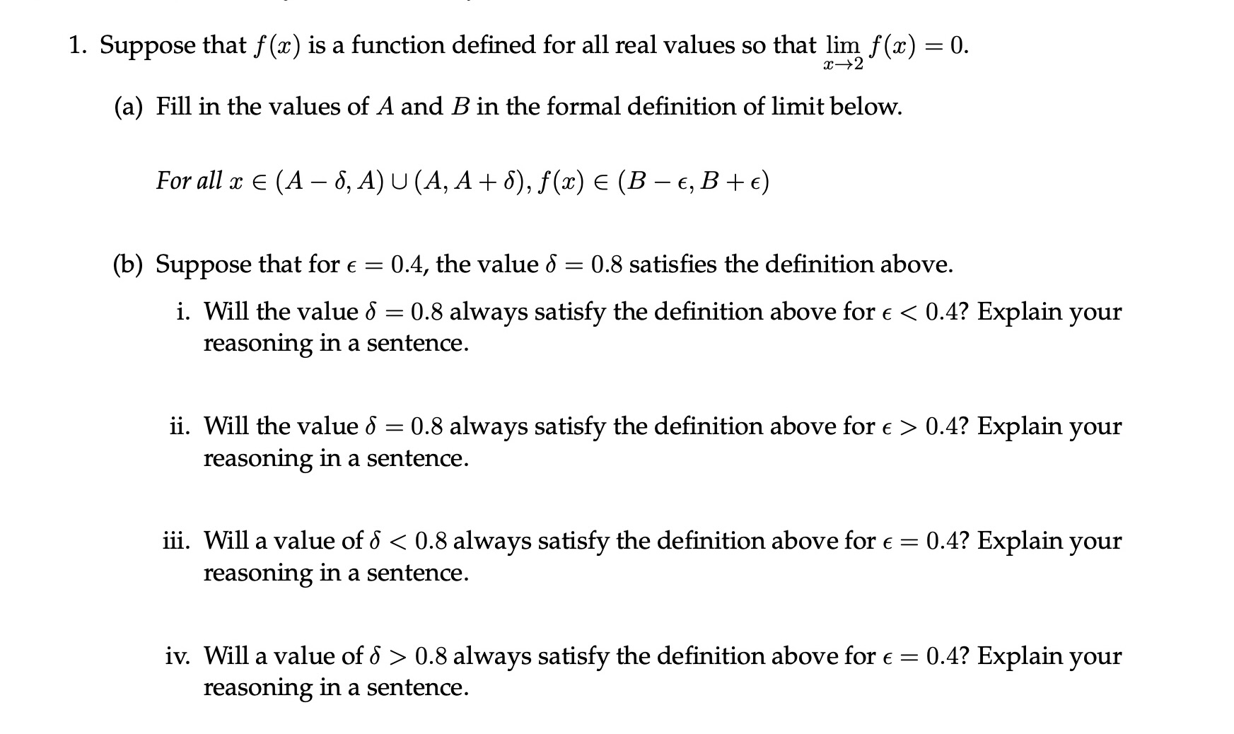 Solved uppose that f(x) is a function defined for all real | Chegg.com