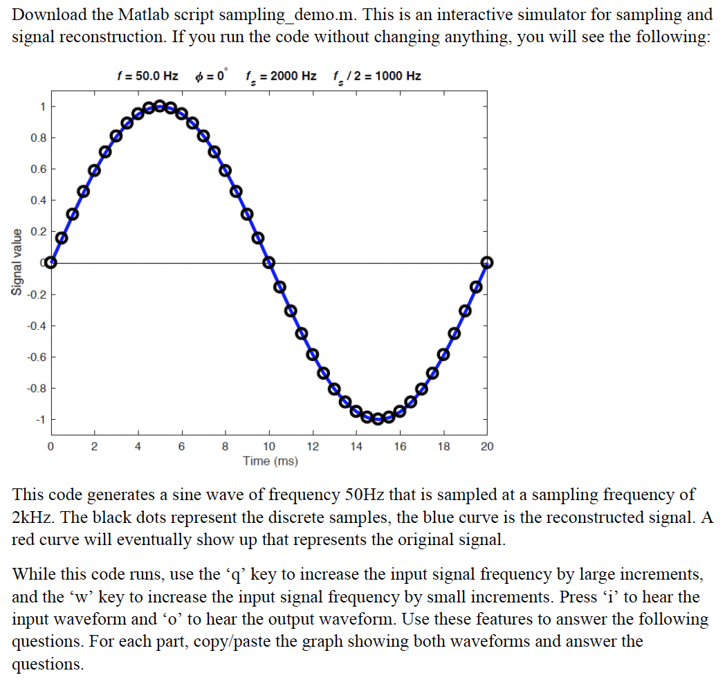 Solved Matlab script sampling_demo.m: %sampling_demo | Chegg.com