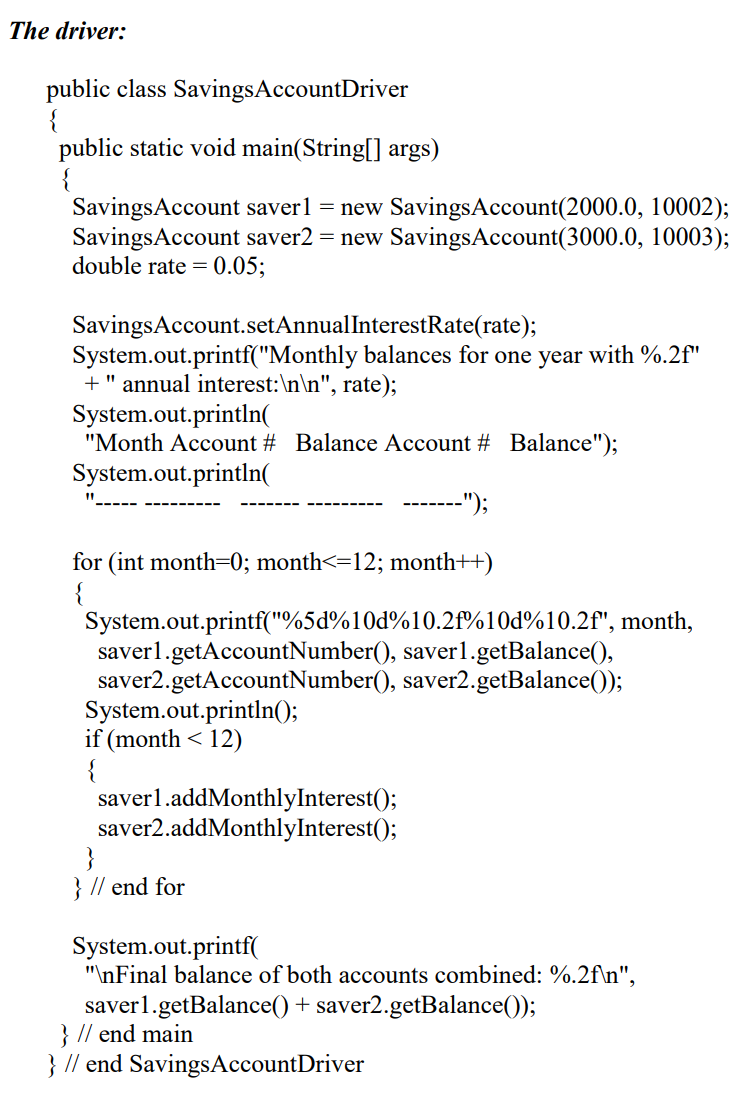 Solved Write a program that establishes two savings accounts | Chegg.com