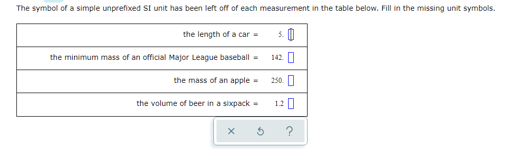 Solved The symbol of a simple unprefixed SI unit has been | Chegg.com