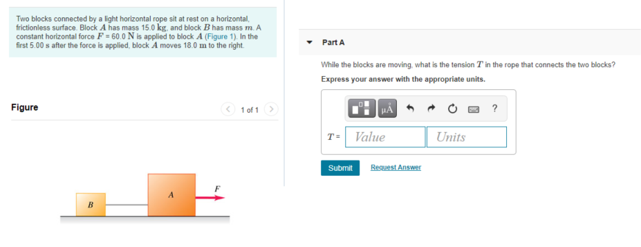 Solved Two blocks connected by a light horizontal rope sit | Chegg.com