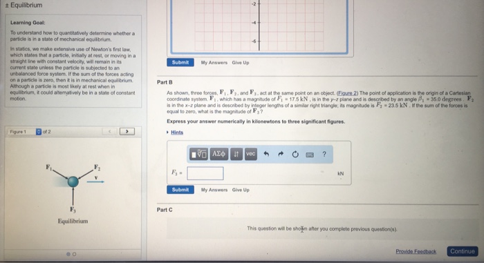 Solved ± Equilibrium Part A The Folowing Three Force Vectors