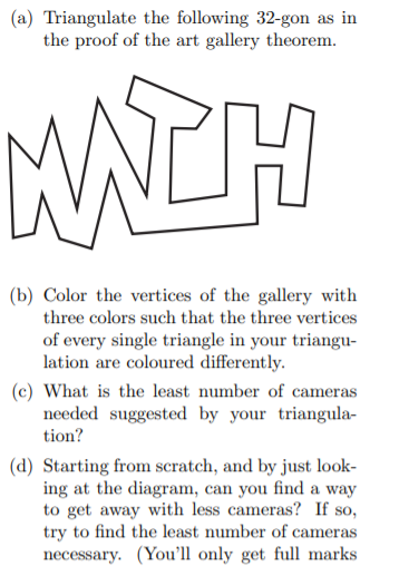 (a) Triangulate the following 32-gon as in the proof | Chegg.com