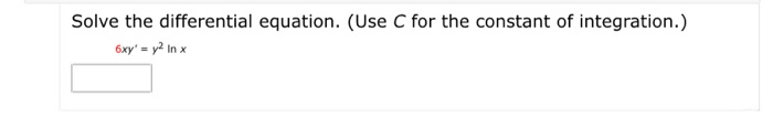 Solved Solve the differential equation. (Use C for the | Chegg.com