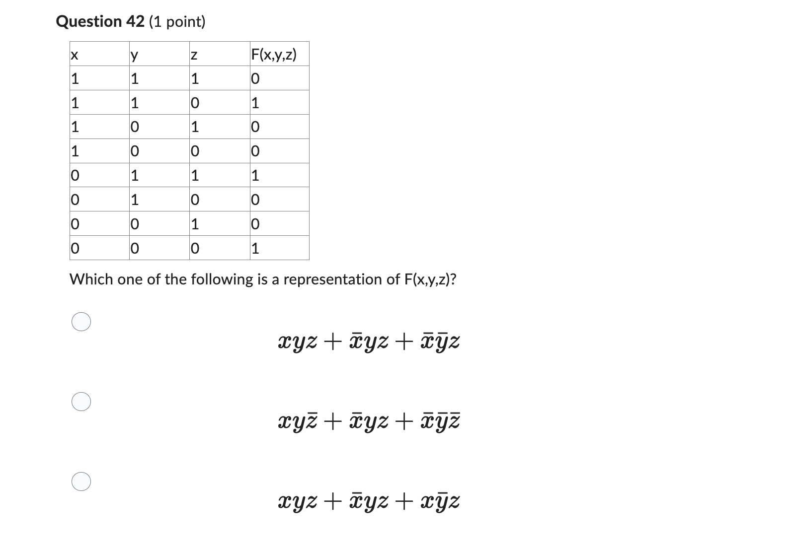 Solved Question 42 (1 point) Which one of the following is a | Chegg.com