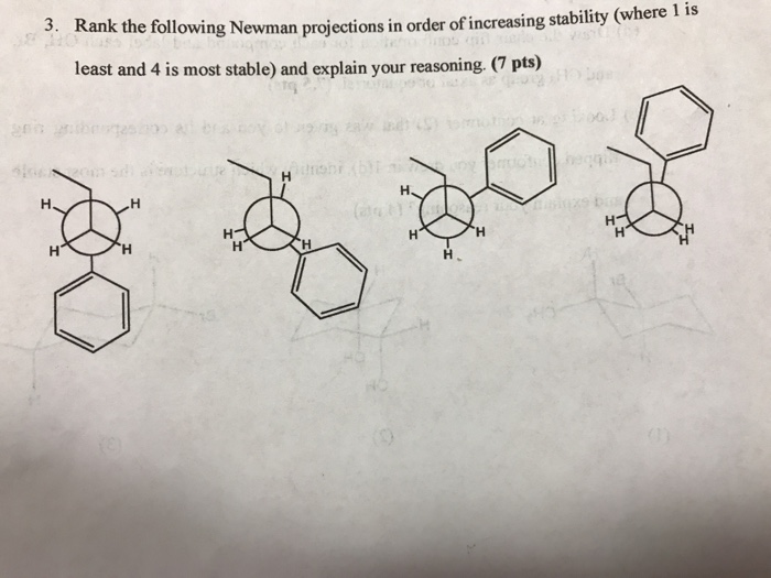 Solved 3. Rank the following Newman projections in order of | Chegg.com