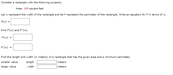 Solved Consider a rectangle with the following property. | Chegg.com