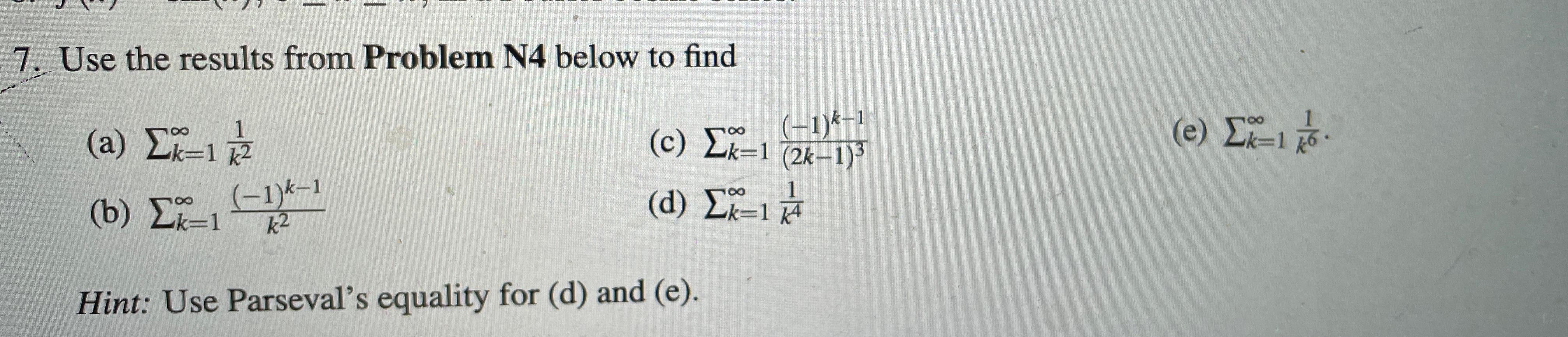 Solved Use the results from Problem N4 below to find problem | Chegg.com