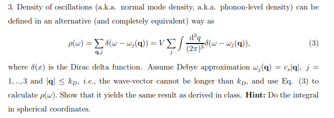 3. Density of oscillations (a.k.a. normal mode | Chegg.com