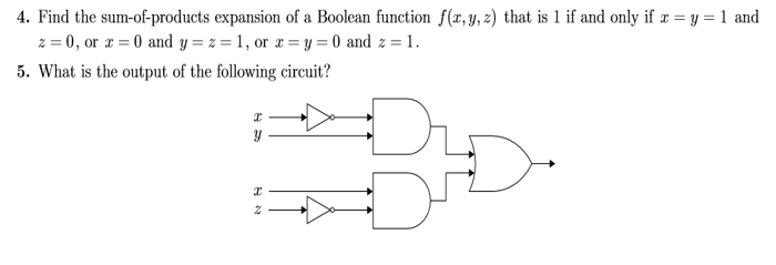 Solved 4 Find The Sum Of Products Expansion Of A Boolean