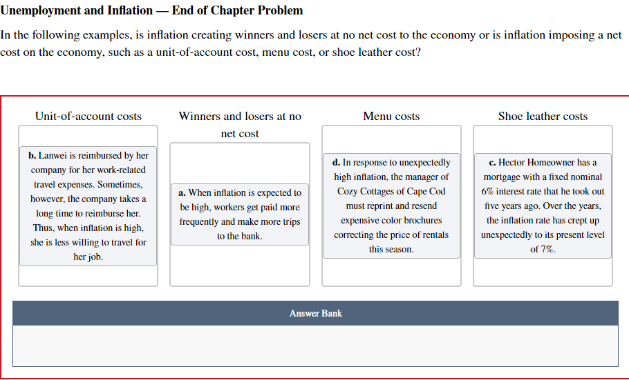 Solved Unemployment and Inflation - End of Chapter Problem | Chegg.com