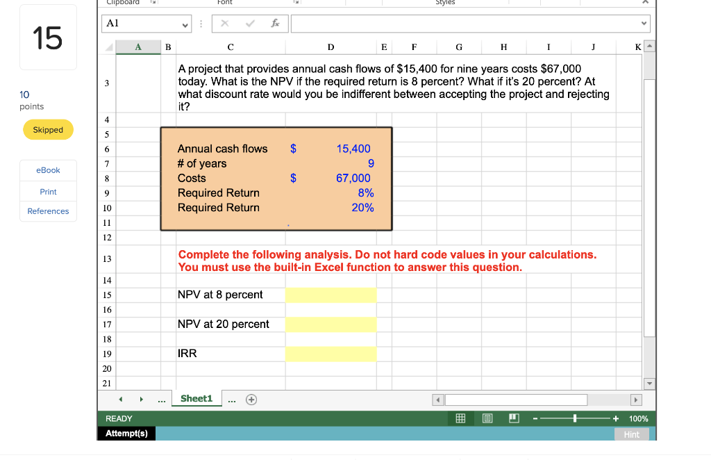 Solved Clipboard Font Styles A1 15 4A A project that | Chegg.com